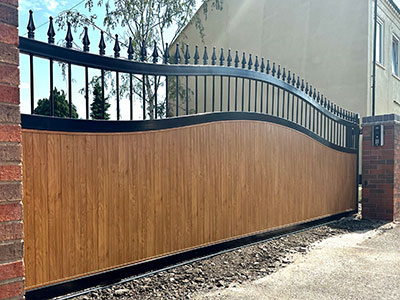Metal And Wood Gates Composite Board Or Wood Infill Gates